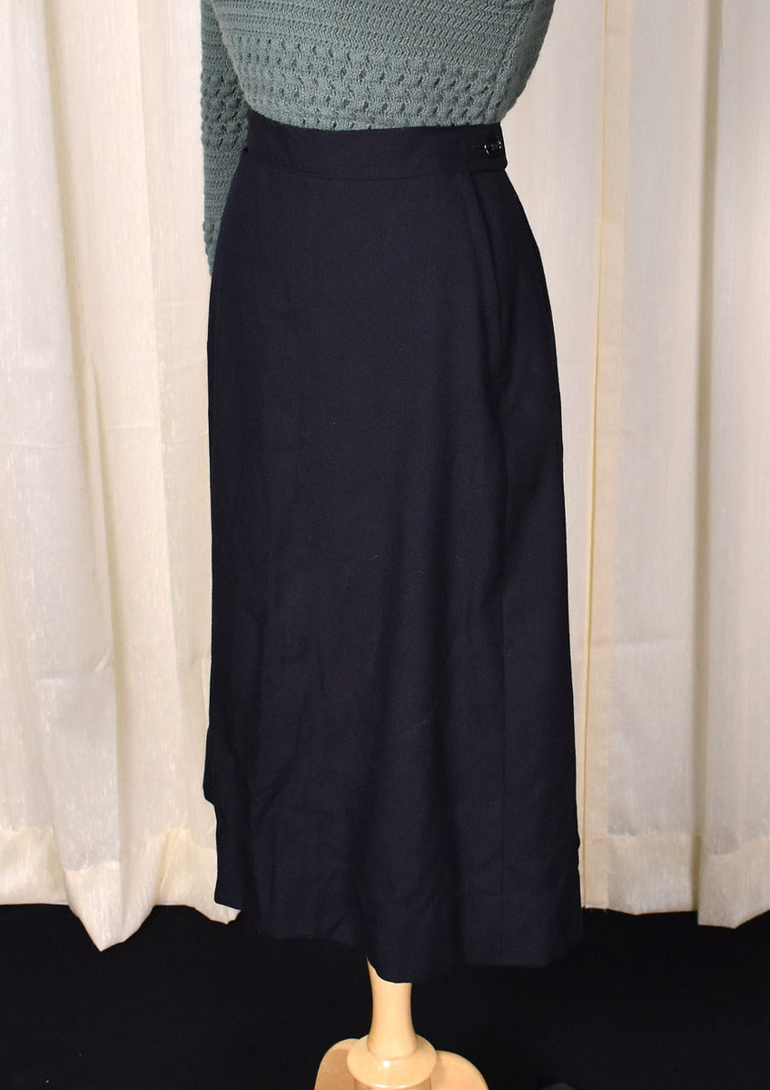 1958 Vintage Black Navy A-Line Uniform Skirt by James Brothers Ltd ...