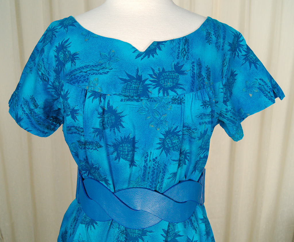 1960s Blue Pineapple Muu Muu – Cats Like Us