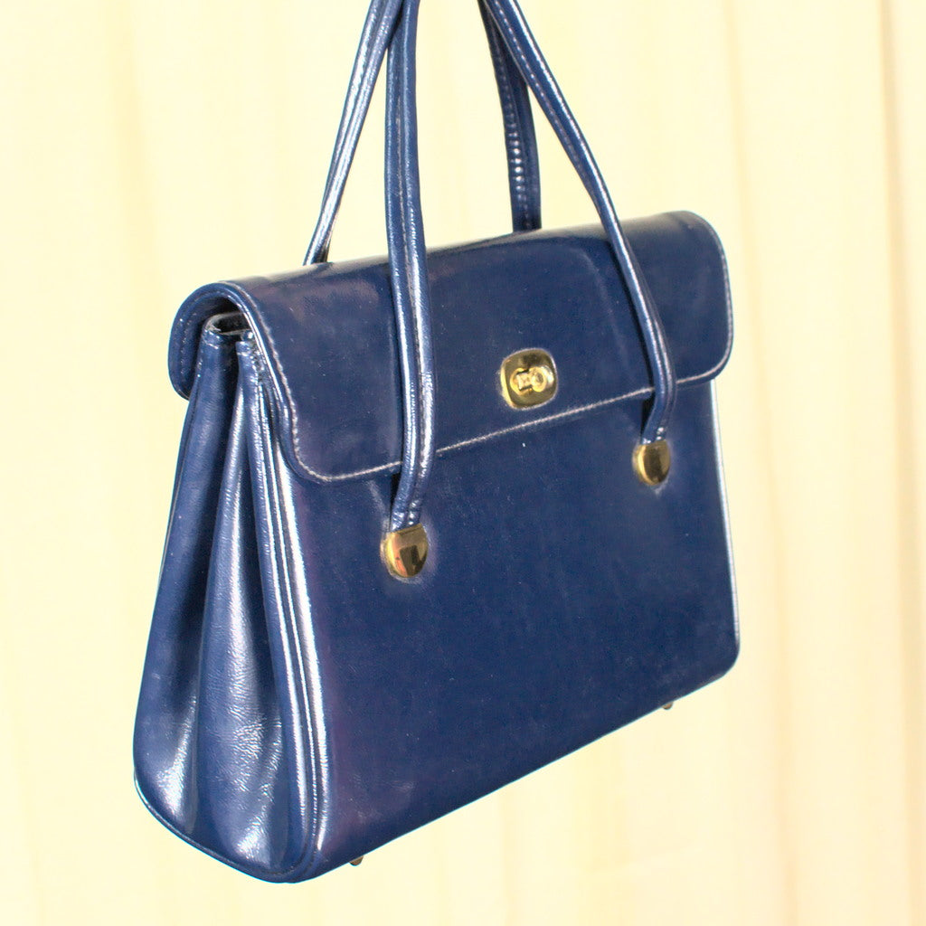 1960s Blue Vinyl Handbag – Cats Like Us