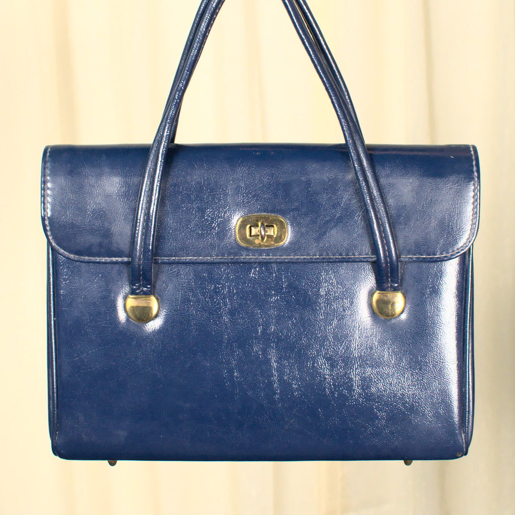 1960s Blue Vinyl Handbag – Cats Like Us