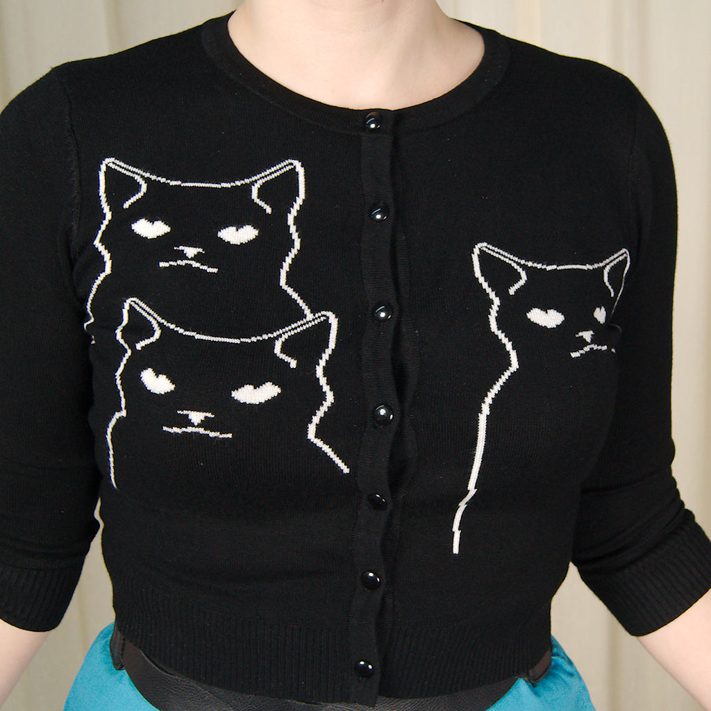 Black Cat Cropped Cardigan – Cats Like Us