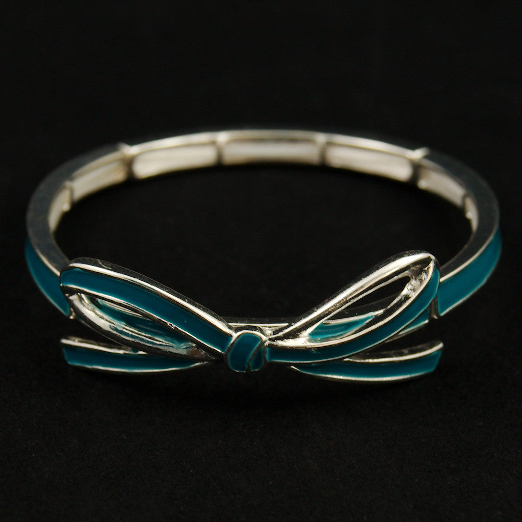 Blue Bow Ribbon Bracelet – Cats Like Us
