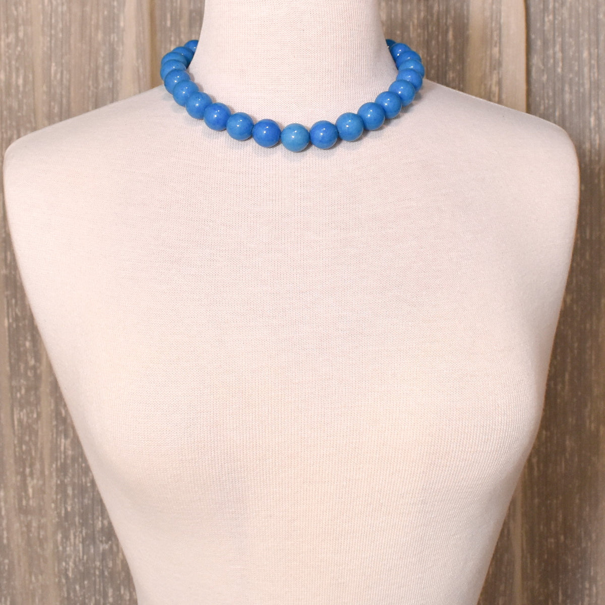 Bright Blue Stone Bead Necklace – Cats Like Us