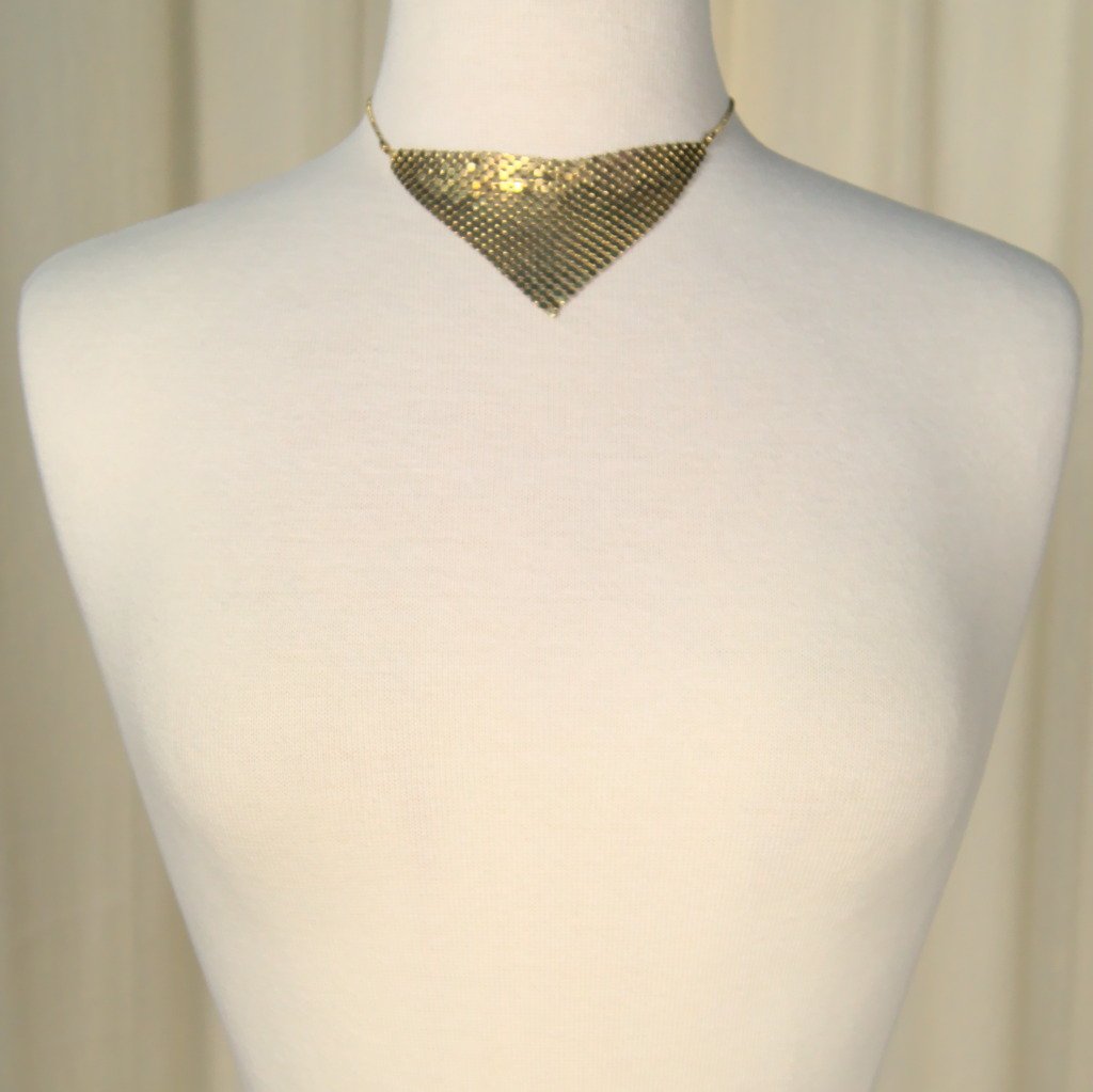 Vintage Gold Mesh Bib Necklace – Cats Like Us