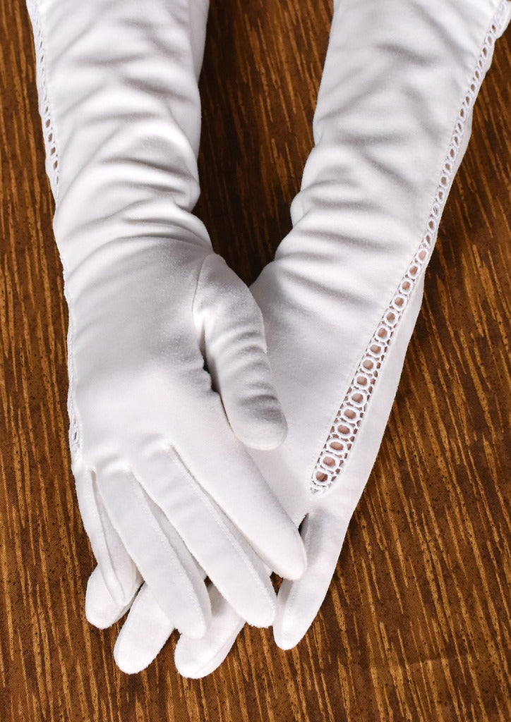 Long Off White Vintage Ladder Gloves – Cats Like Us