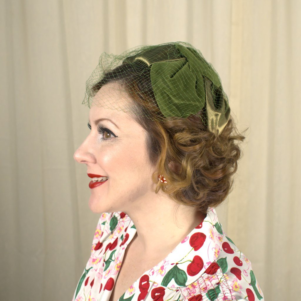 Vintage 1950s Olive Green Crescent Hat – Cats Like Us
