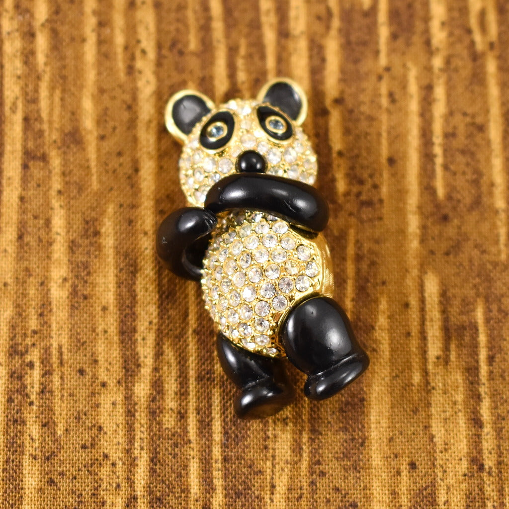 Vintage Rhinestone Panda Brooch – Cats Like Us