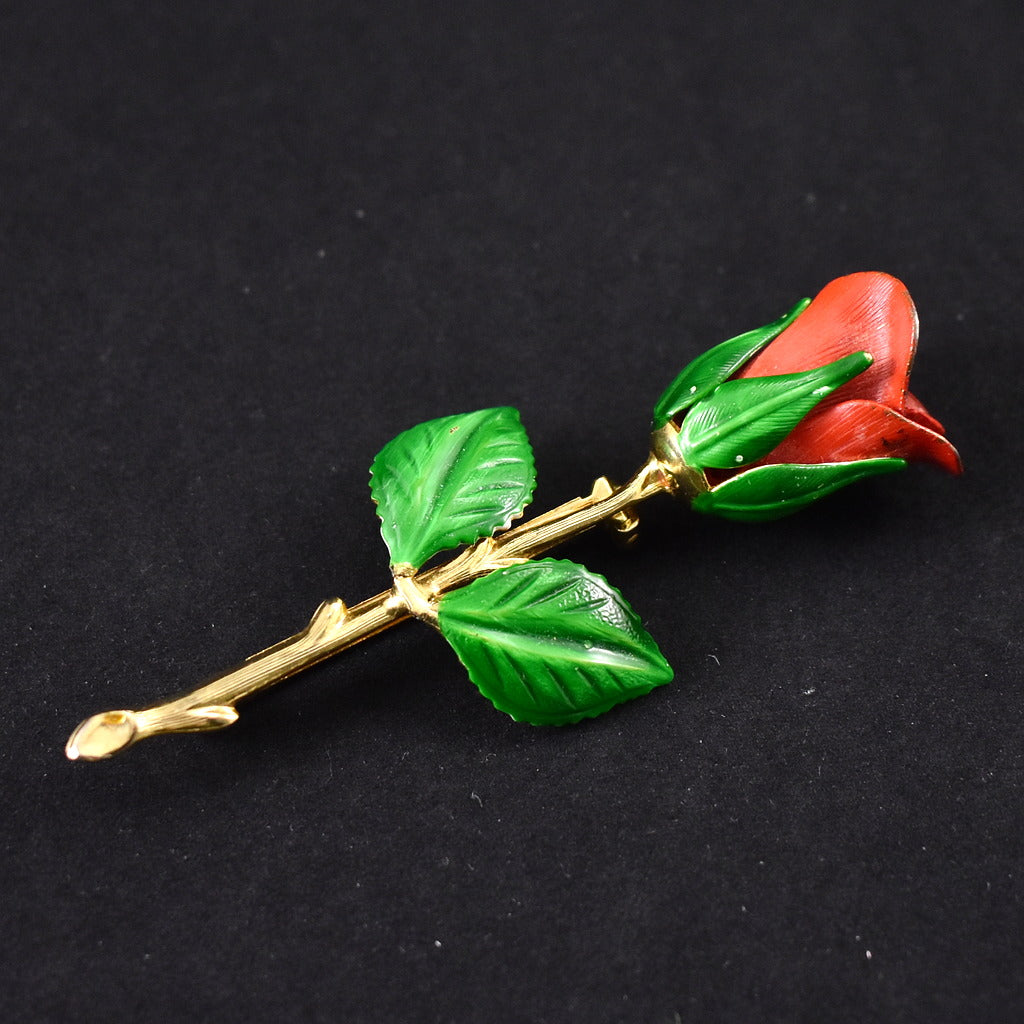 Vintage Single Red Rose Brooch Pin – Cats Like Us